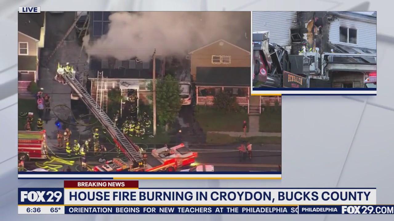 Crews battle house fire in Croydon | FOX 29 Philadelphia