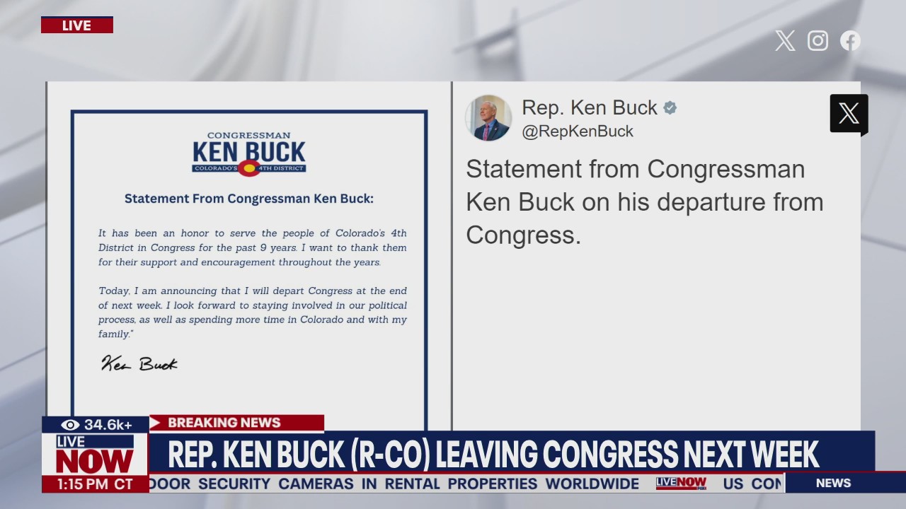 Rep. Ken Buck (R-CO) to leave Congress | LiveNOW from FOX