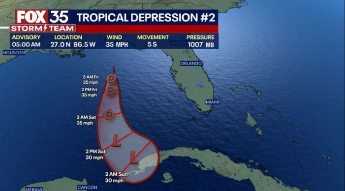 Forecast: Tracking Tropical Depression 2 | FOX 35 Orlando