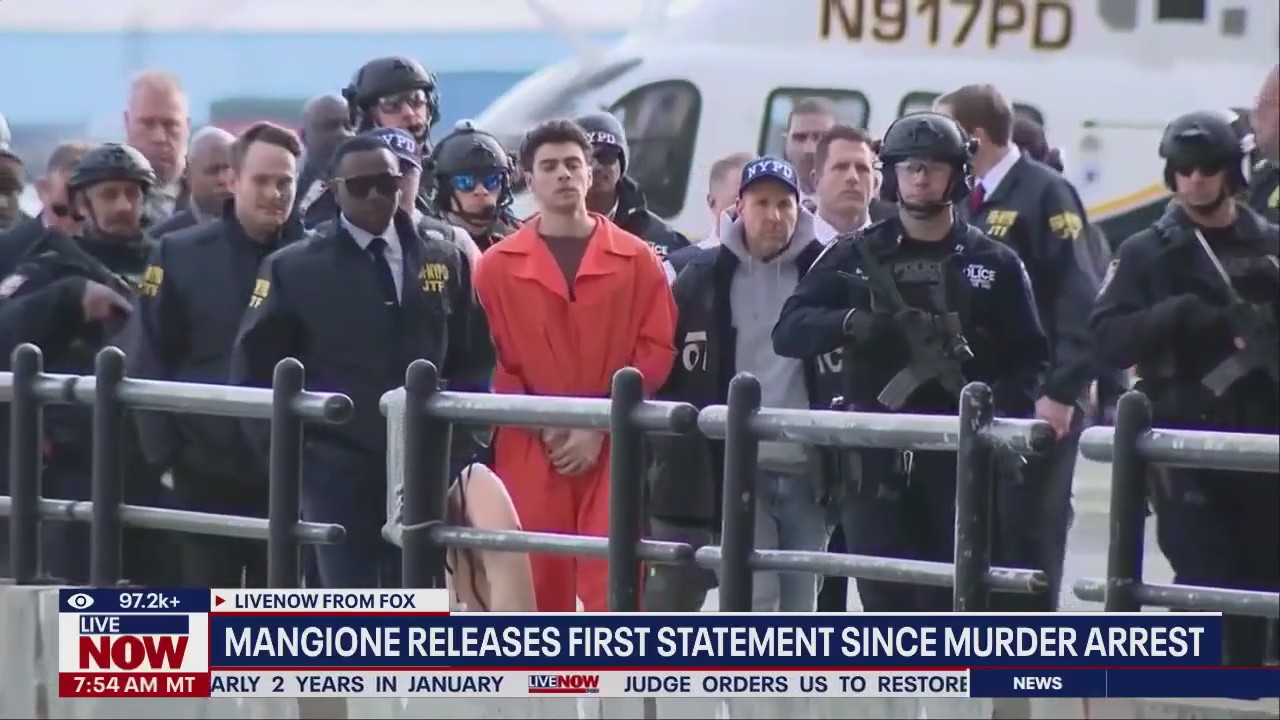Luigi Mangione release first statement since arrest | LiveNOW from FOX