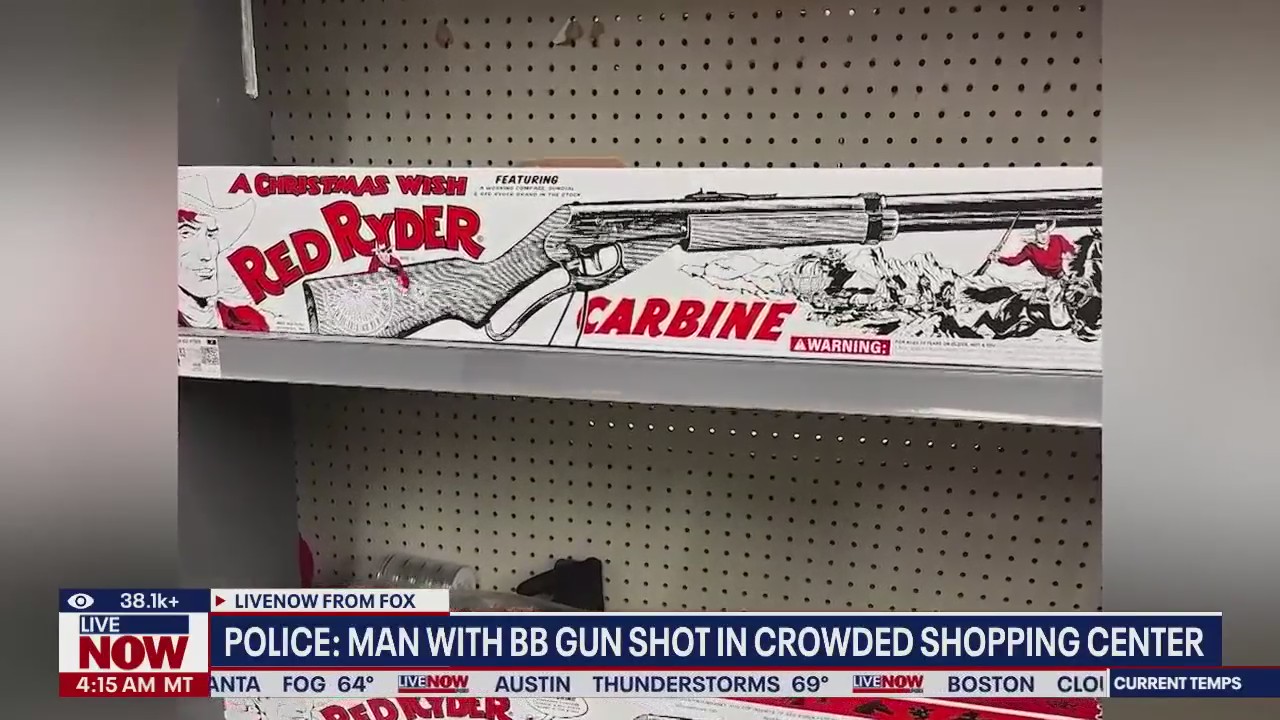 BB-gun wielding man shot at busy shopping center | LiveNOW from FOX
