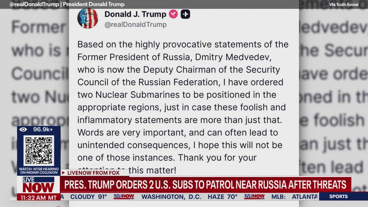 Trump orders U.S. submarines near Russia | LiveNOW from FOX