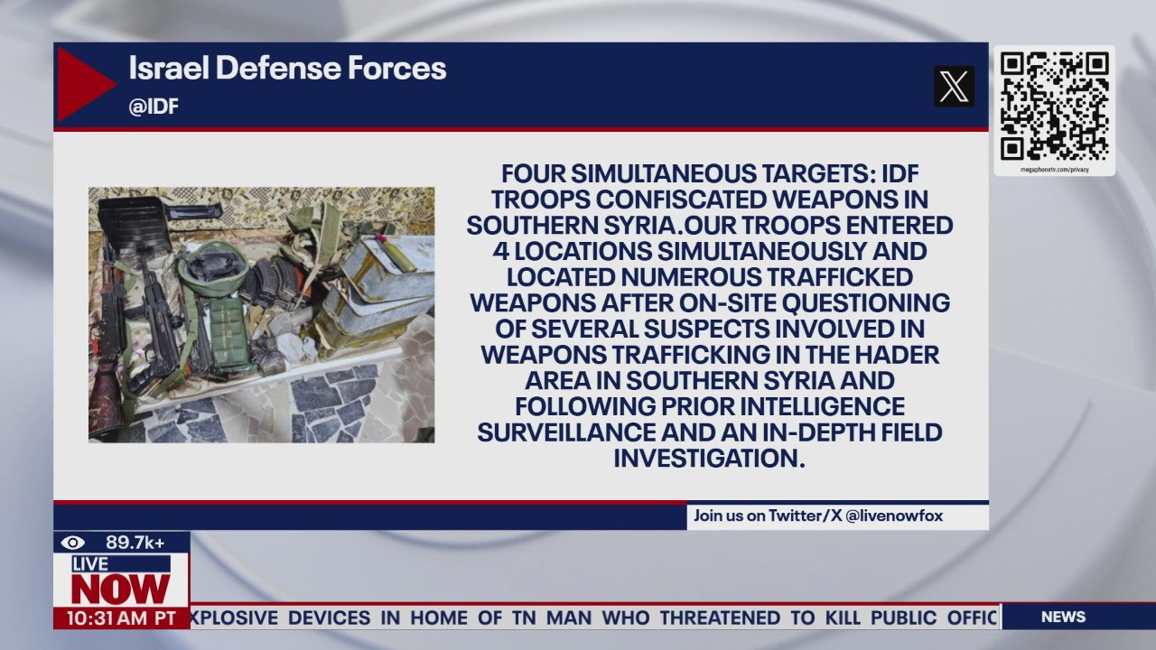 IDF troops confiscate weapons in Southern Syria | LiveNOW from FOX