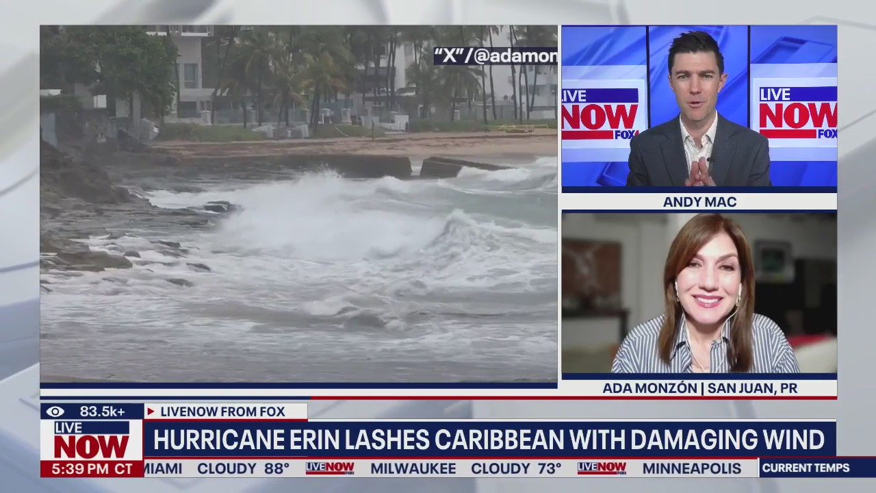 Hurricane Erin hits Puerto Rico with heavy rain | LiveNOW from FOX