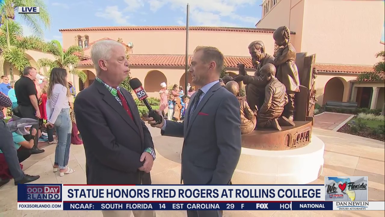 Statue honors Fred Rogers at Rollins College | FOX 35 Orlando