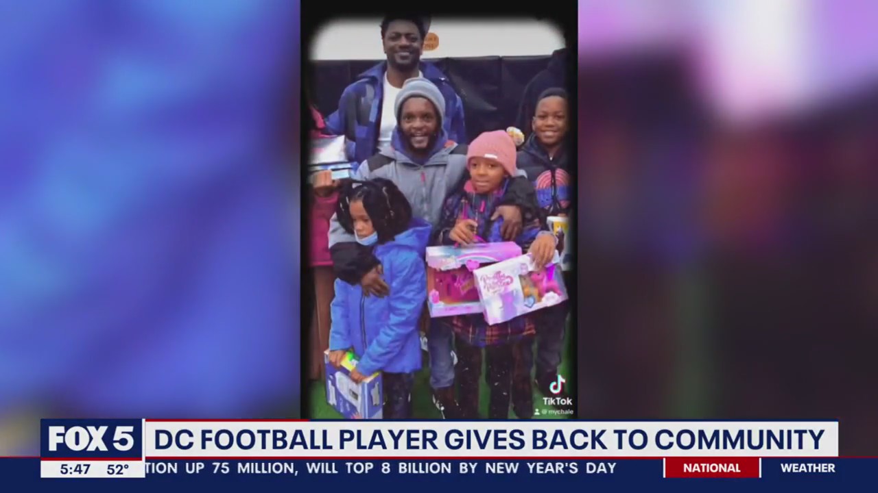 DC football player with NFL dreams hosts 1st annual toy drive | FOX 5 DC
