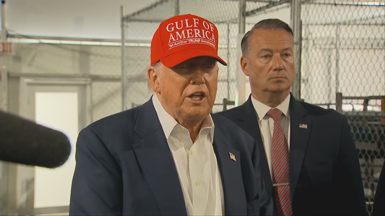 Full tour of 'Alligator Alcatraz': Trump visits Florida ICE detention ...