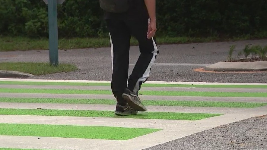 Green crosswalks in Seminole County being painted | FOX 35 Orlando