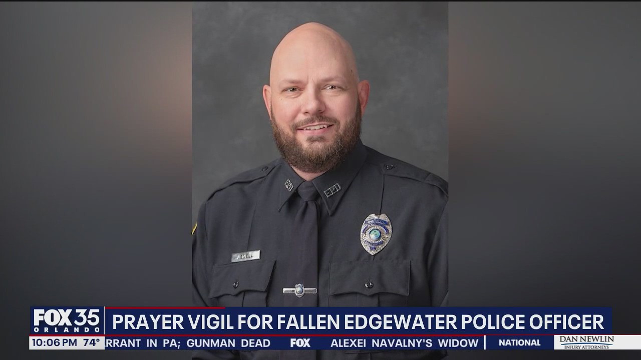 Vigil held for Edgewater Police Officer David Jewell | FOX 51 Gainesville