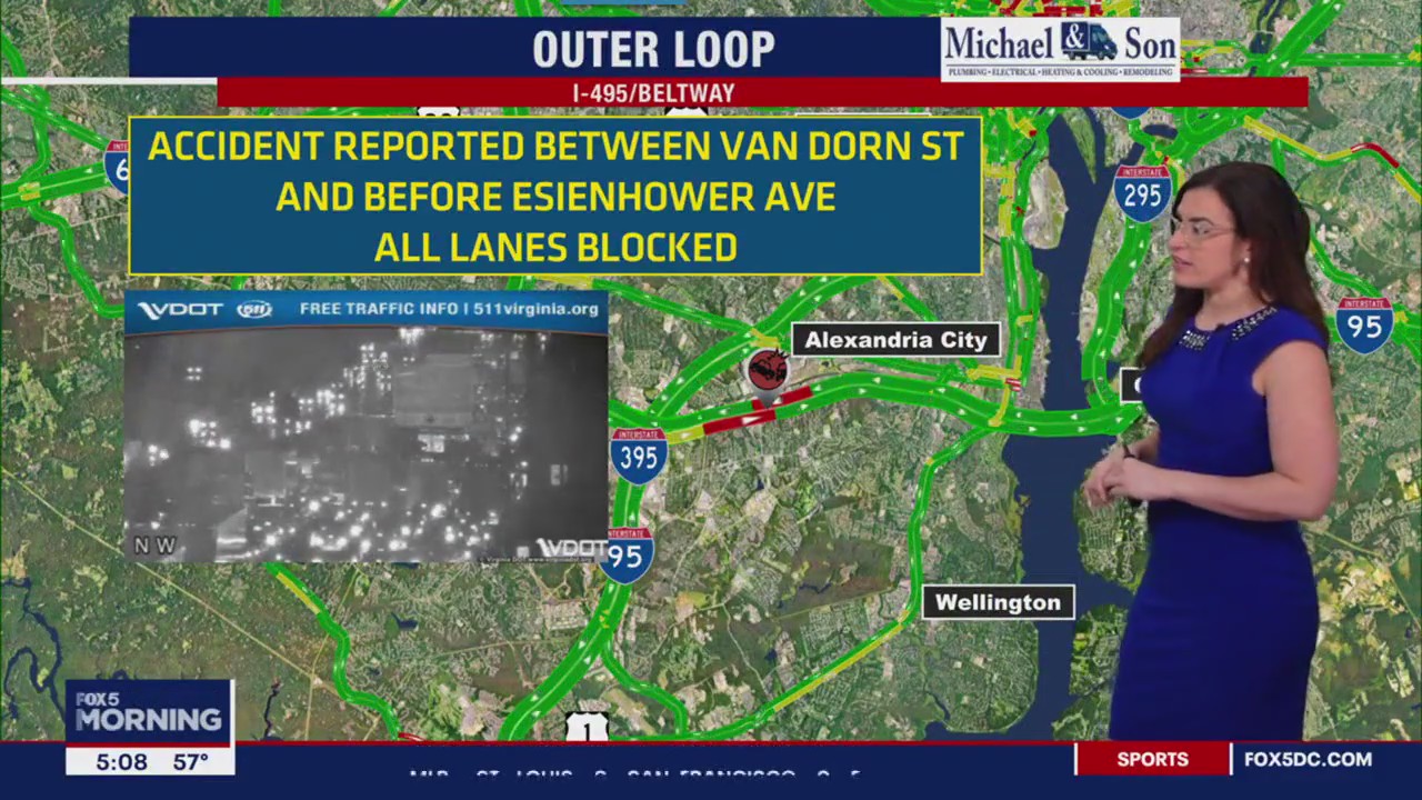 Crash causing major delays on I-495 | FOX 5 DC