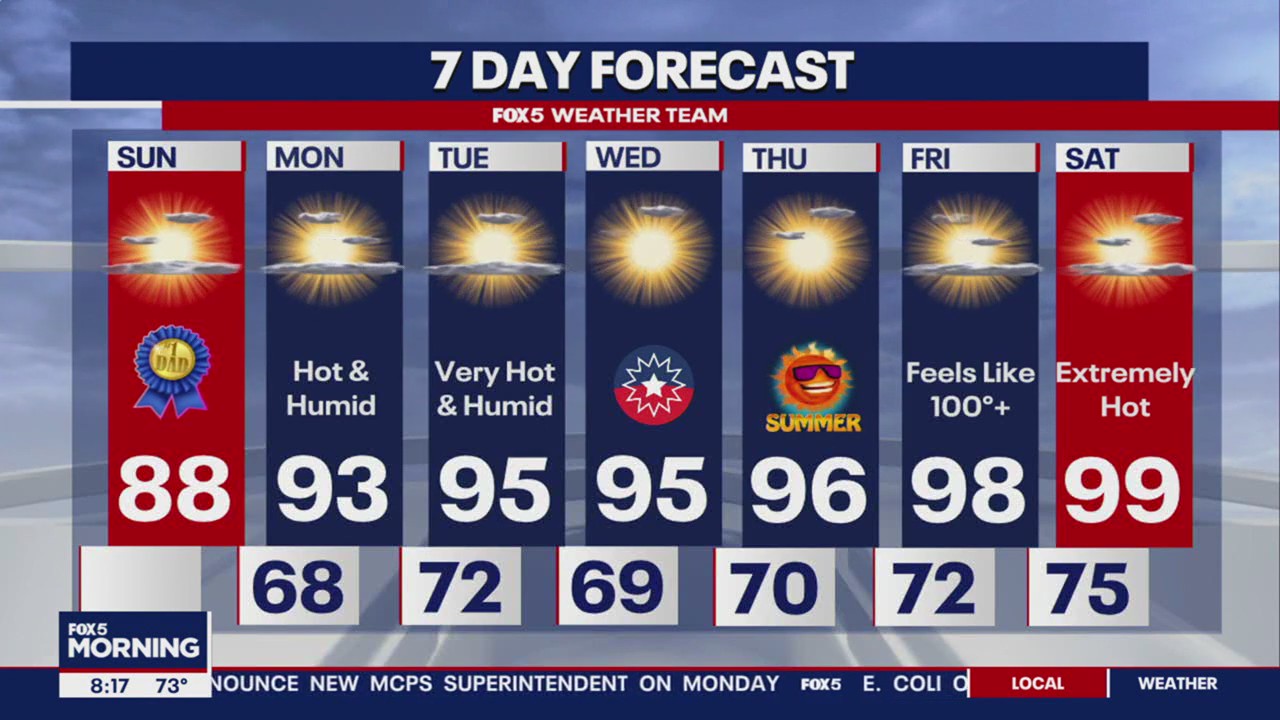 Hot week ahead with plenty of sunshine | FOX 5 DC