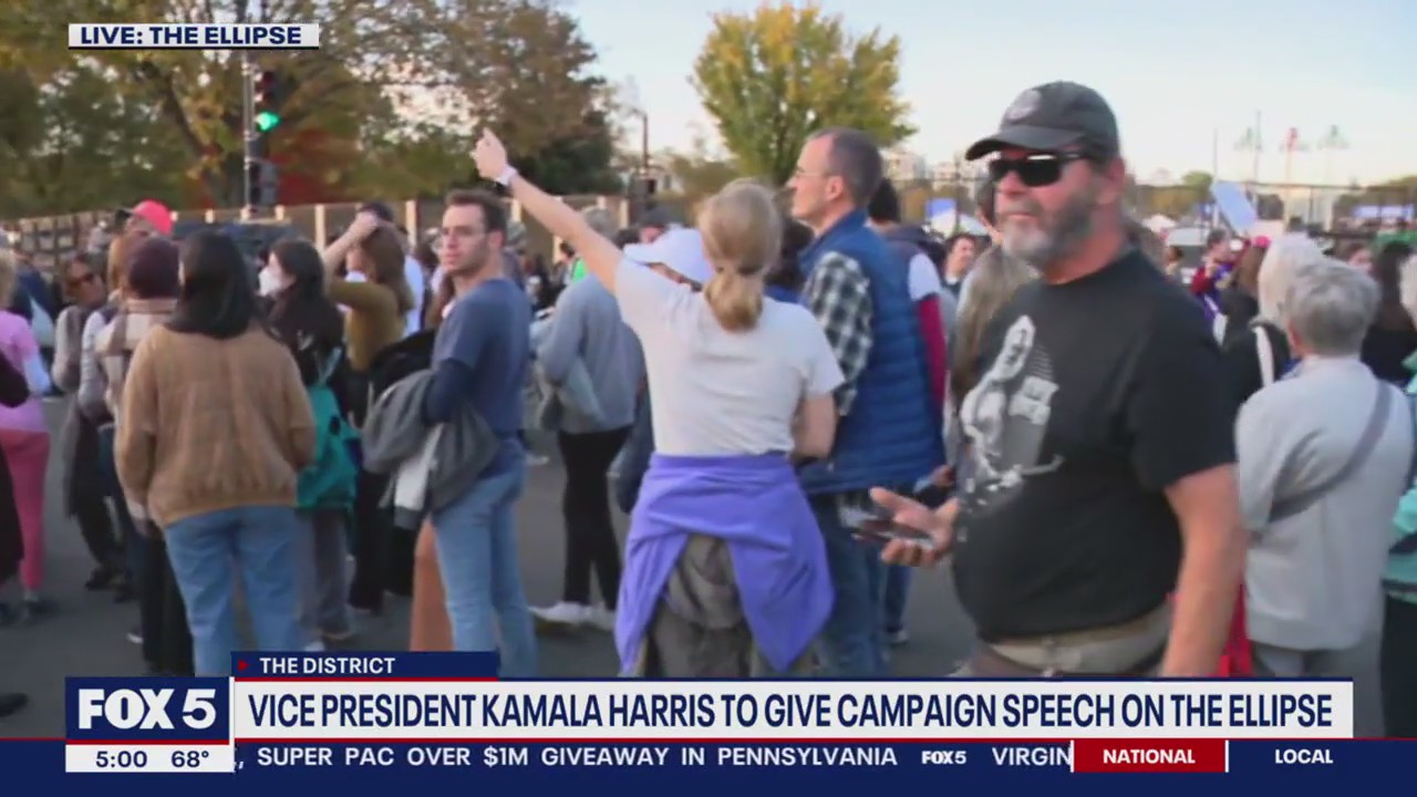 Crowd builds ahead of Harris' speech at Ellipse | FOX 5 DC