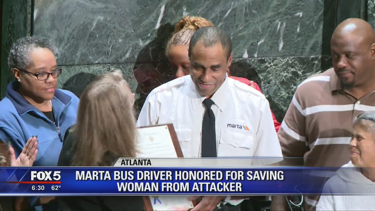 MARTA bus driver honored for saving woman from attacker | FOX 5 Atlanta