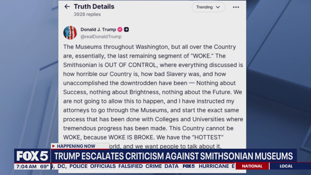 Trump targets Smithsonian museums in 'woke' post | FOX 5 DC