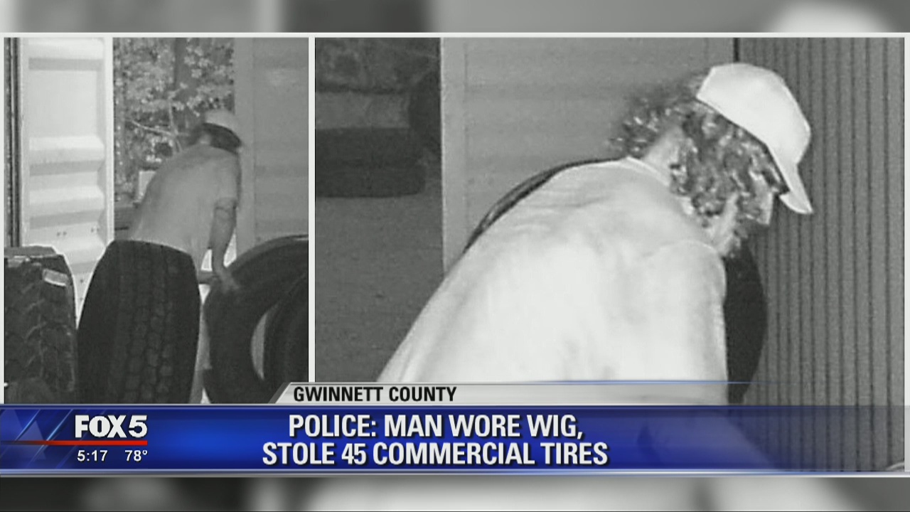 Wig wearing man steals tires | FOX 5 Atlanta