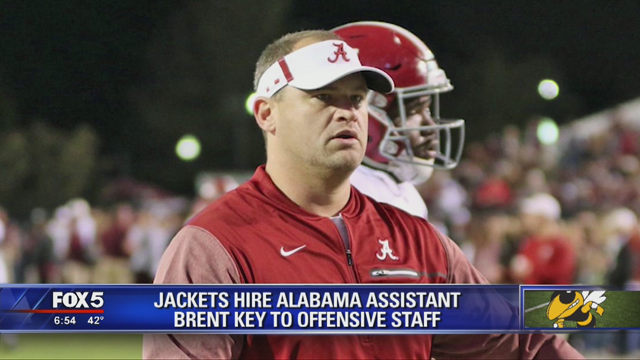Jackets hire Alabama assistant Brent Key to offensive staff | FOX 5 Atlanta
