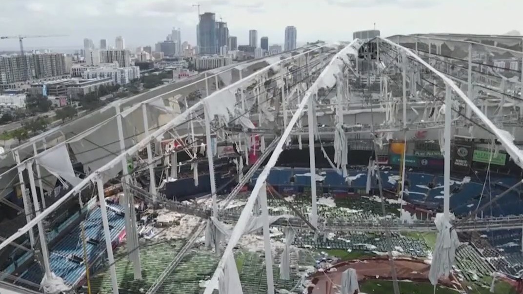 Hurricane Milton: Tropical Stadium's roof torn off | FOX 5 Atlanta