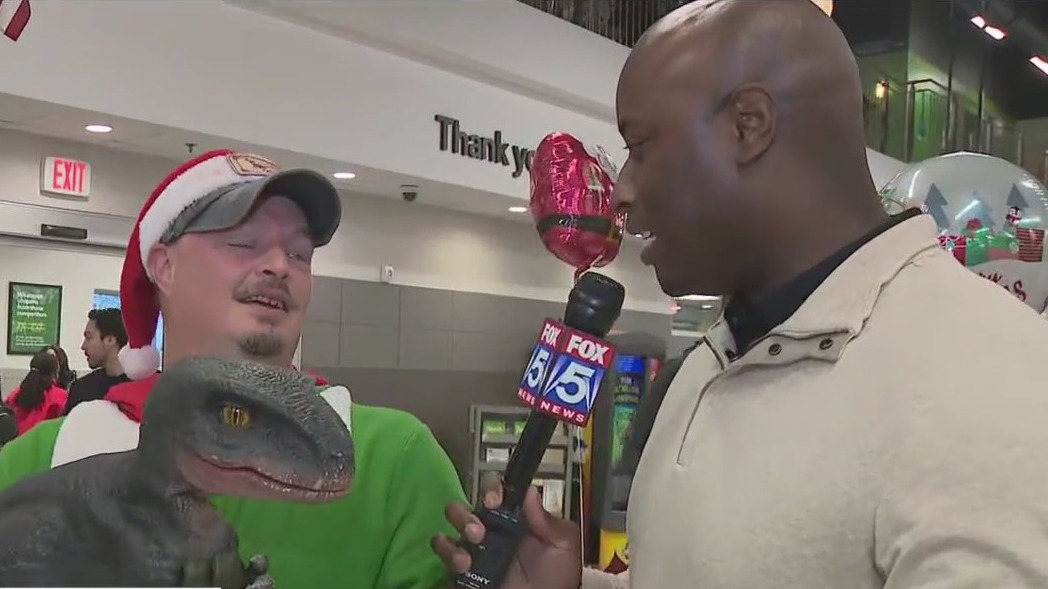 Donate to Toys For Tots, ride a dinosaur | FOX 5 Atlanta
