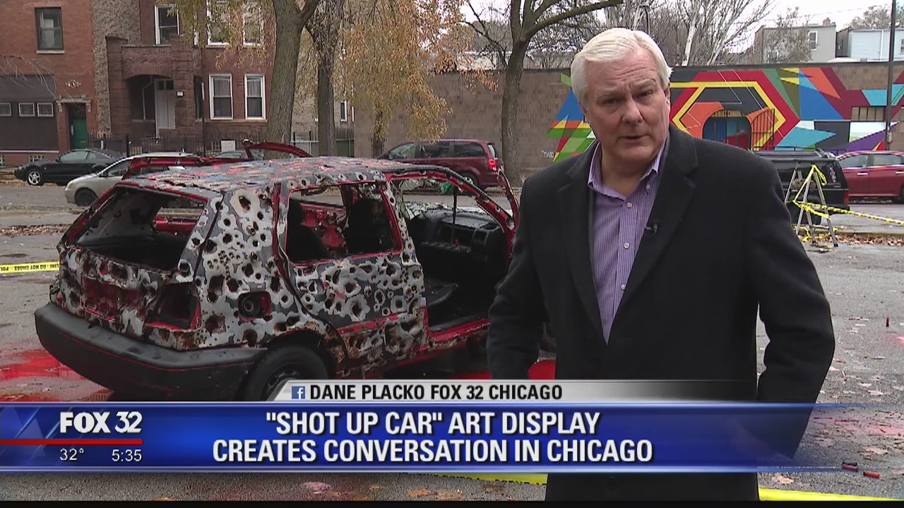 'Shot Up Car' art exhibit aims to spark conversation in Chicago | FOX ...