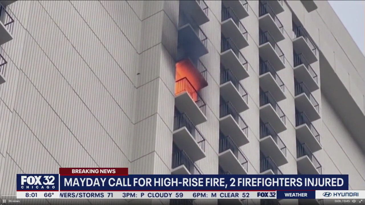 Mayday call issued for Chicago highrise fire, 2 firefighters injured ...