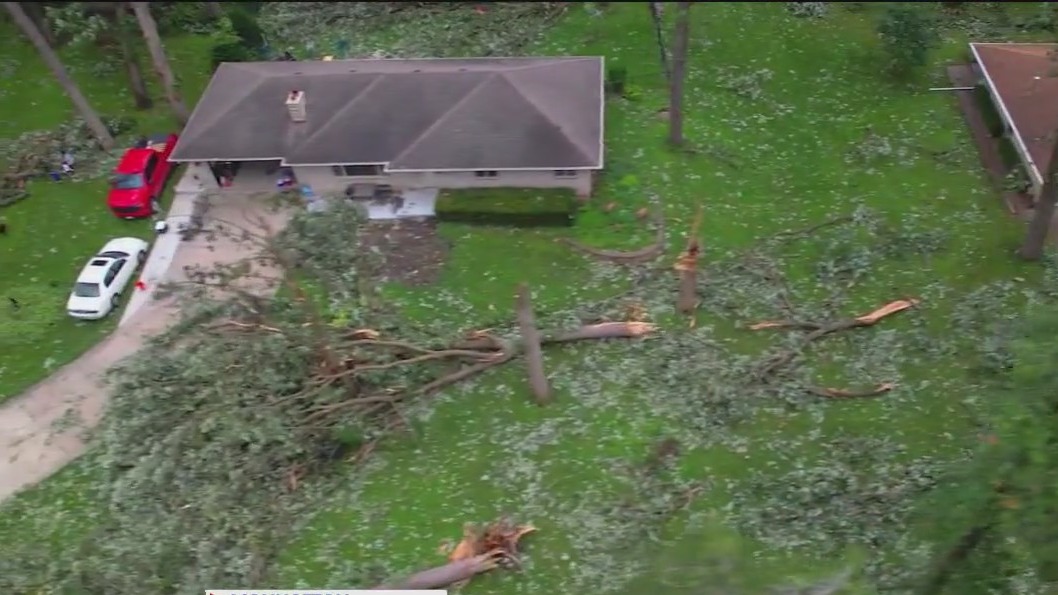 Drone video shows storm damage in Chicago suburbs | FOX 32 Chicago