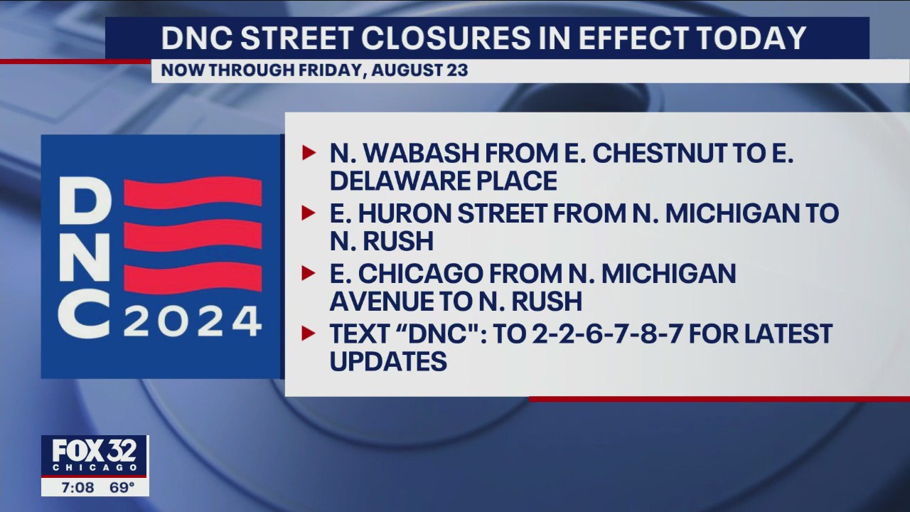 DNC street closures continue through Friday | FOX 32 Chicago