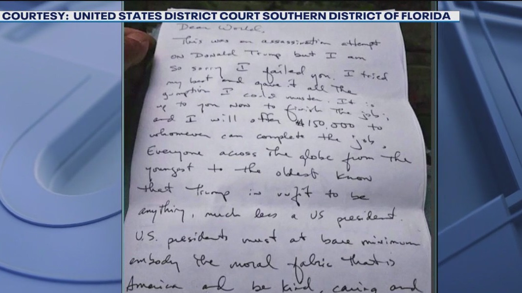 Chilling letter written by suspect behind Trump assassination attempt ...