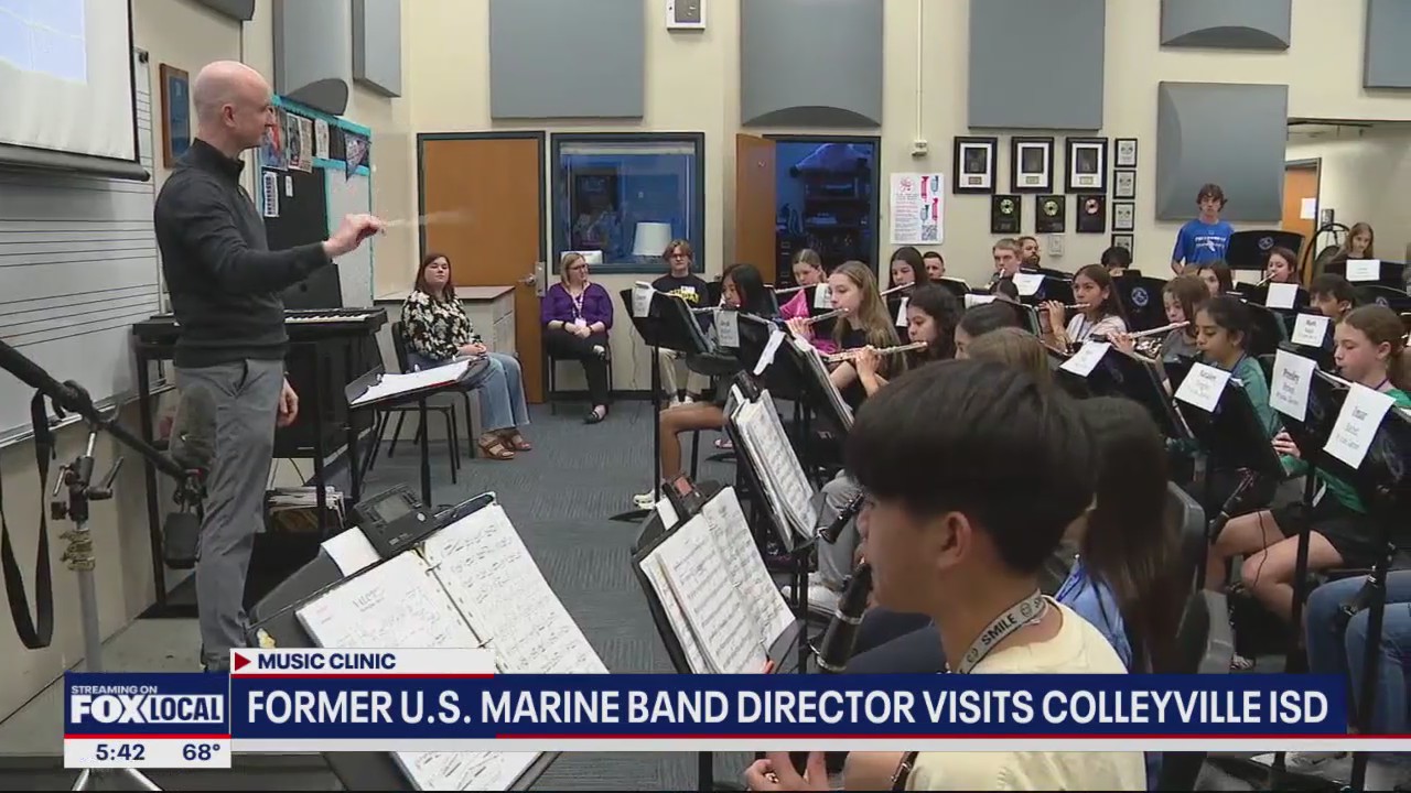 Ex-US Marine band director visits Colleyville MS | FOX 4 Dallas-Fort Worth