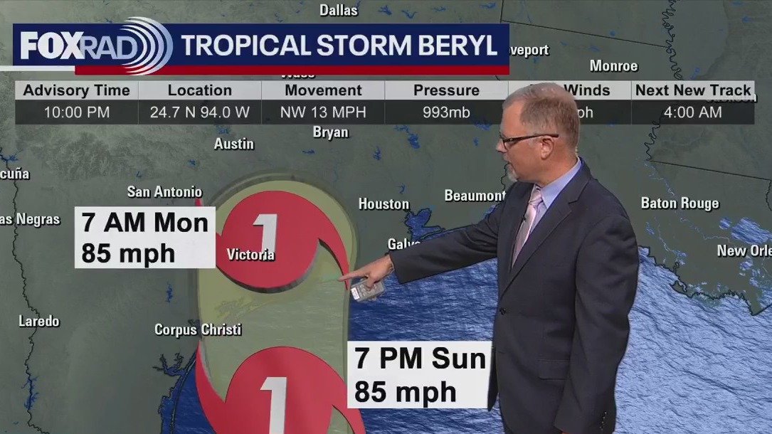 Tropical Storm Beryl update: Latest path, impacts to Texas and Houston ...