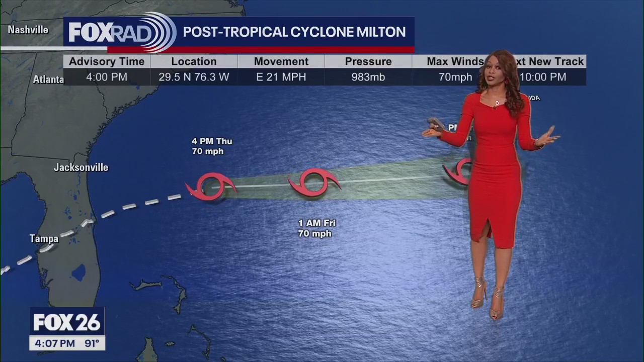 Post-tropical cyclone Milton moves from Florida | FOX 26 Houston