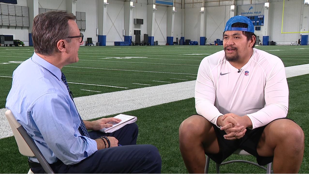 WATCH - Dan Miller gets to chat with Lions offensive lineman Penei ...