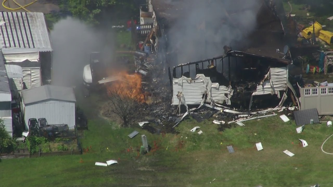 Crews battle fire after mobile home explosion | FOX 2 Detroit