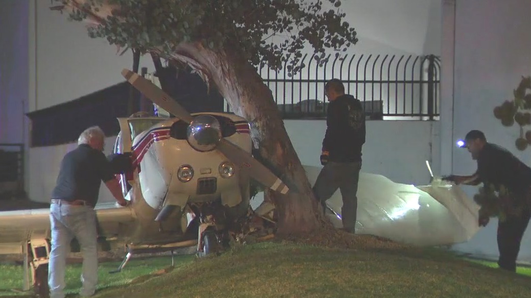Small plane crashes into tree in Fullerton | FOX 11 Los Angeles