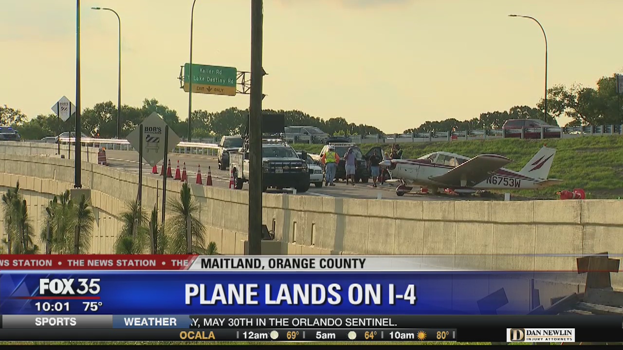 Crews work to remove plane from Interstate 4 ramp | FOX 35 Orlando
