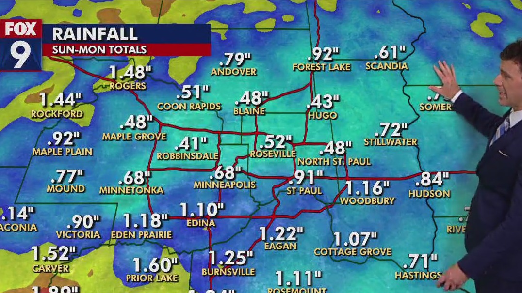 MN weather: Rainfall totals from Sunday to Monday | FOX 9 Minneapolis ...