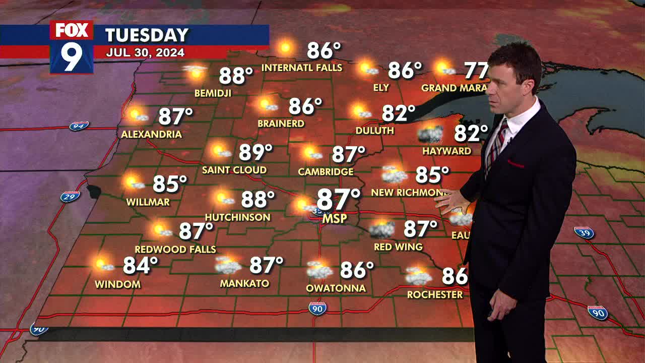 MN weather: Bright, hot and humid Tuesday | FOX 9 Minneapolis-St. Paul