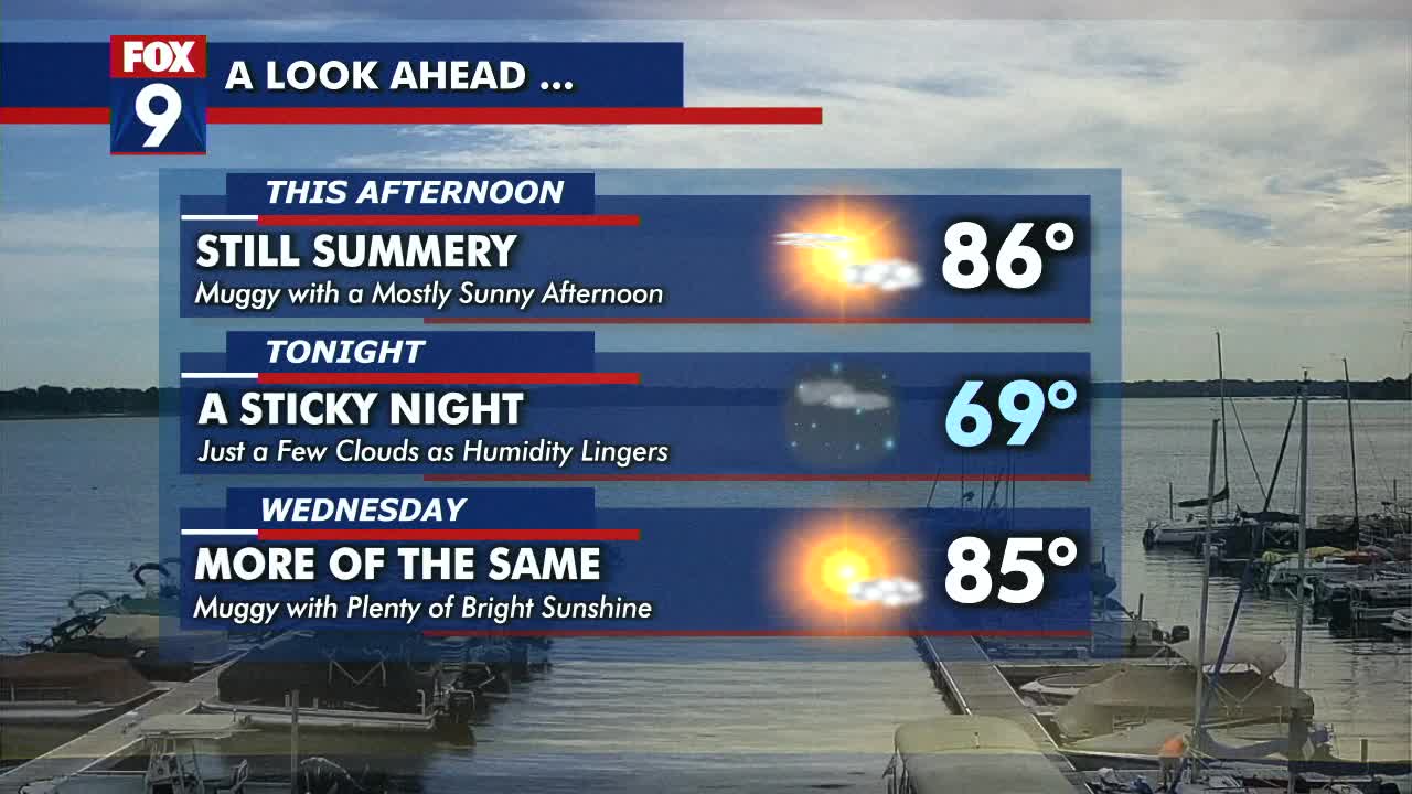 MN weather: Muggy, sunny afternoon on Tuesday | FOX 9 Minneapolis-St. Paul