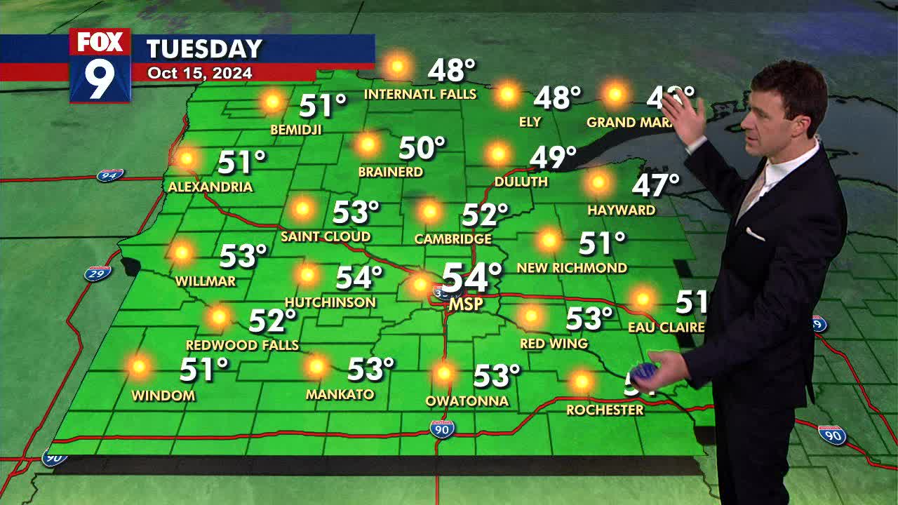 MN weather: Pleasantly cool day Tuesday | FOX 9 Minneapolis-St. Paul