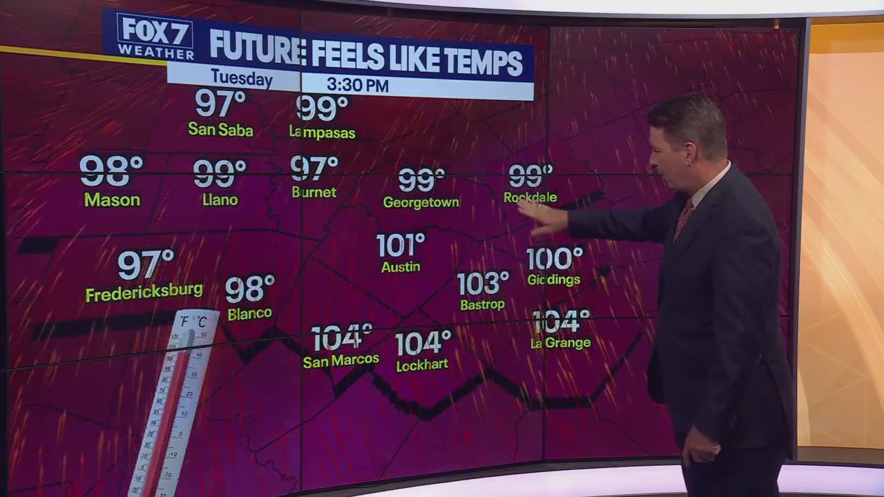 Austin weather: Feels-like temps over 100 degrees | FOX 7 Austin