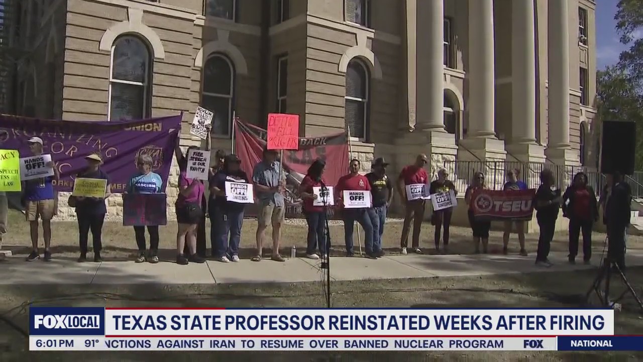 Texas State professor reinstated weeks after firing | FOX 7 Austin