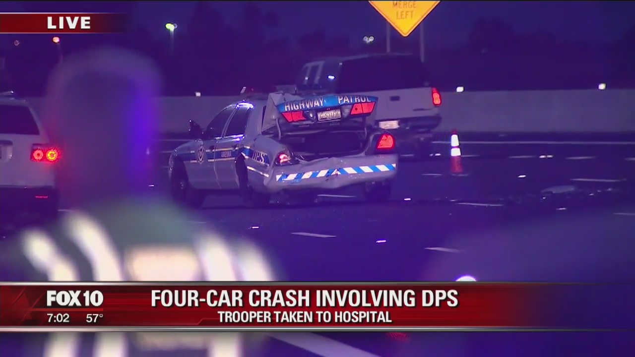 DPS trooper injured in 4-vehicle crash | FOX 10 Phoenix