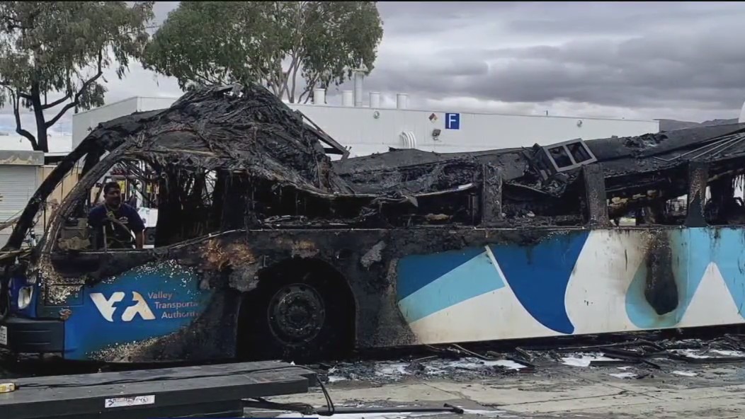 2 mechanics taken to hospital after VTA bus catches fire in maintenance ...