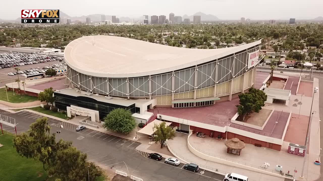 Taking a look at the Veterans Memorial Coliseum | Drone Zone | FOX 10 ...