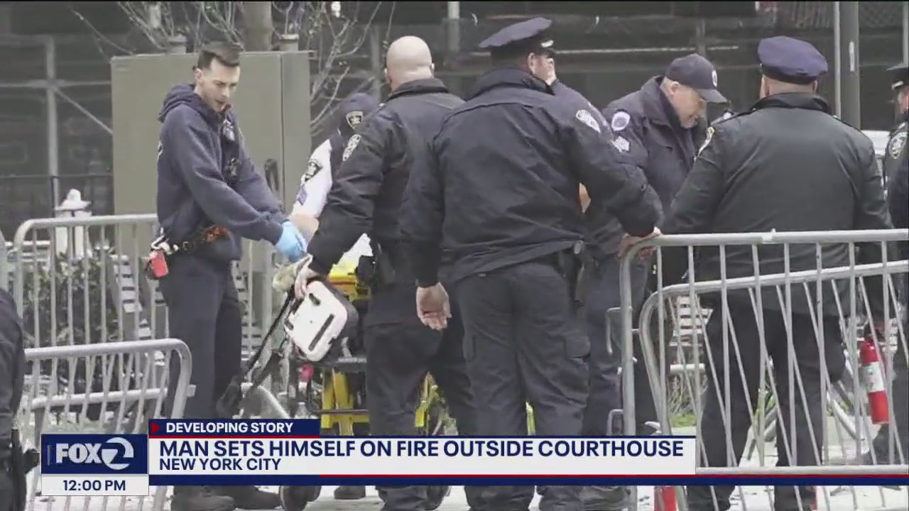 Man sets himself on fire outside Trump's hush money trial in New York ...