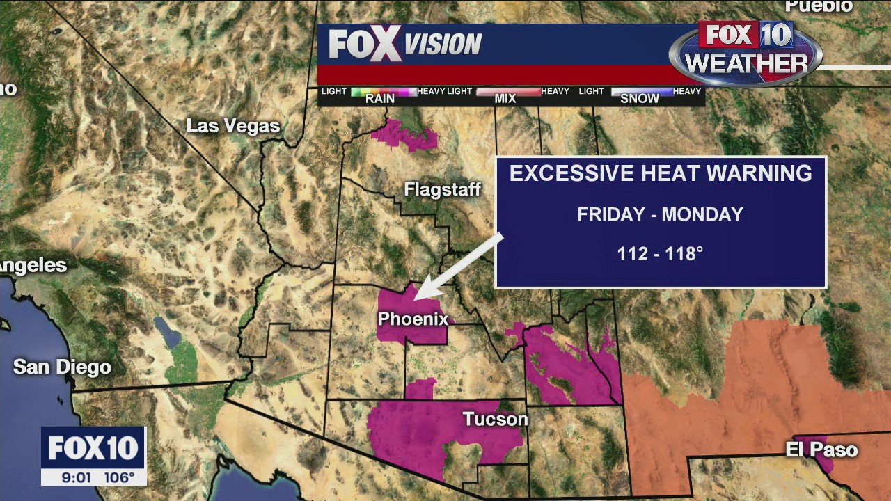 Excessive Heat Warning issued for parts of Arizona | FOX 10 Phoenix
