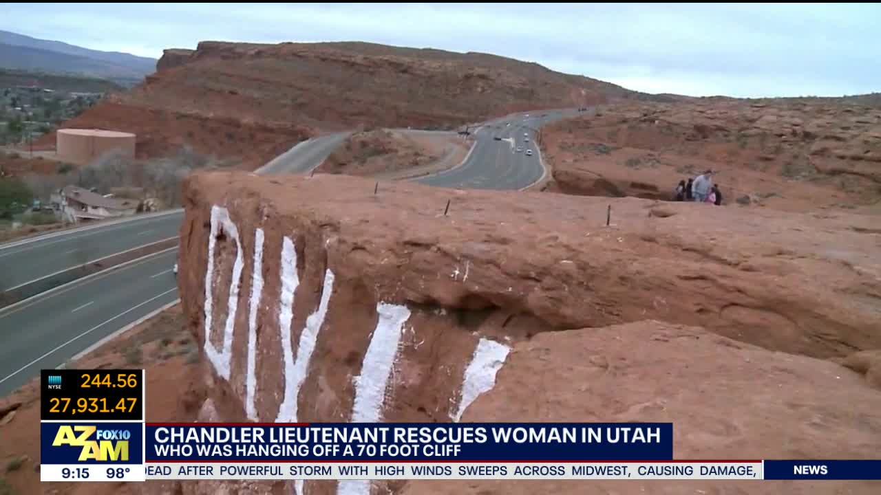 Chandler lieutenant rescues woman hanging from 70-foot cliff in Utah ...