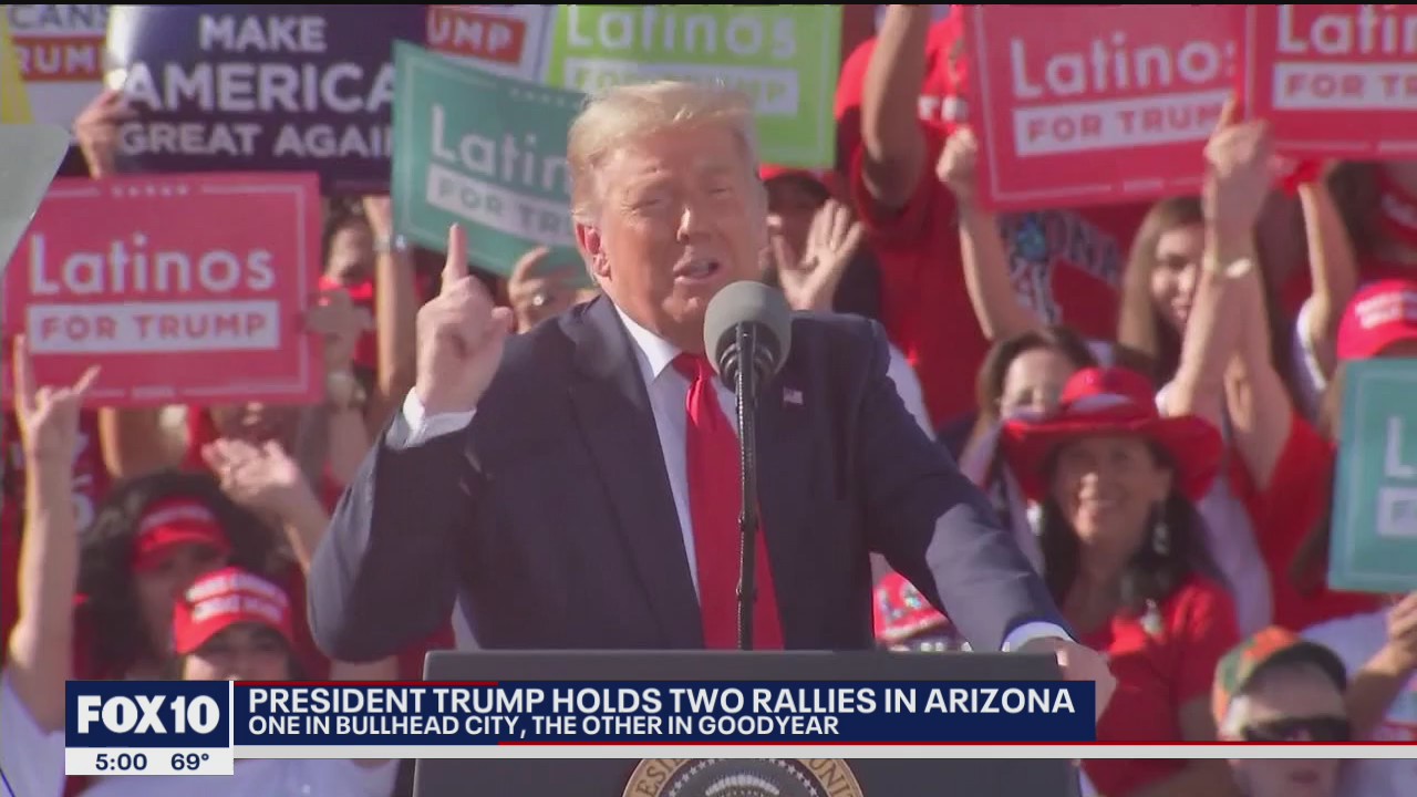 President Trump campaigns in Goodyear | FOX 10 Phoenix