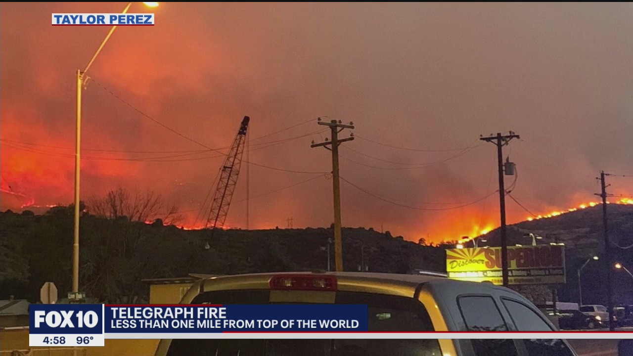 Telegraph Fire burns less than a mile from Top-of-the-World | FOX 10 ...