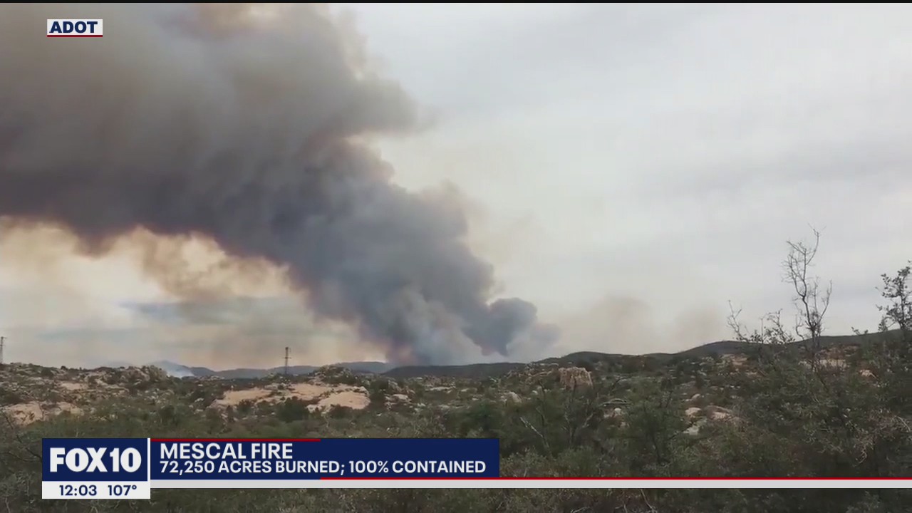 Mescal Fire burning near Globe now 100% contained | FOX 10 Phoenix