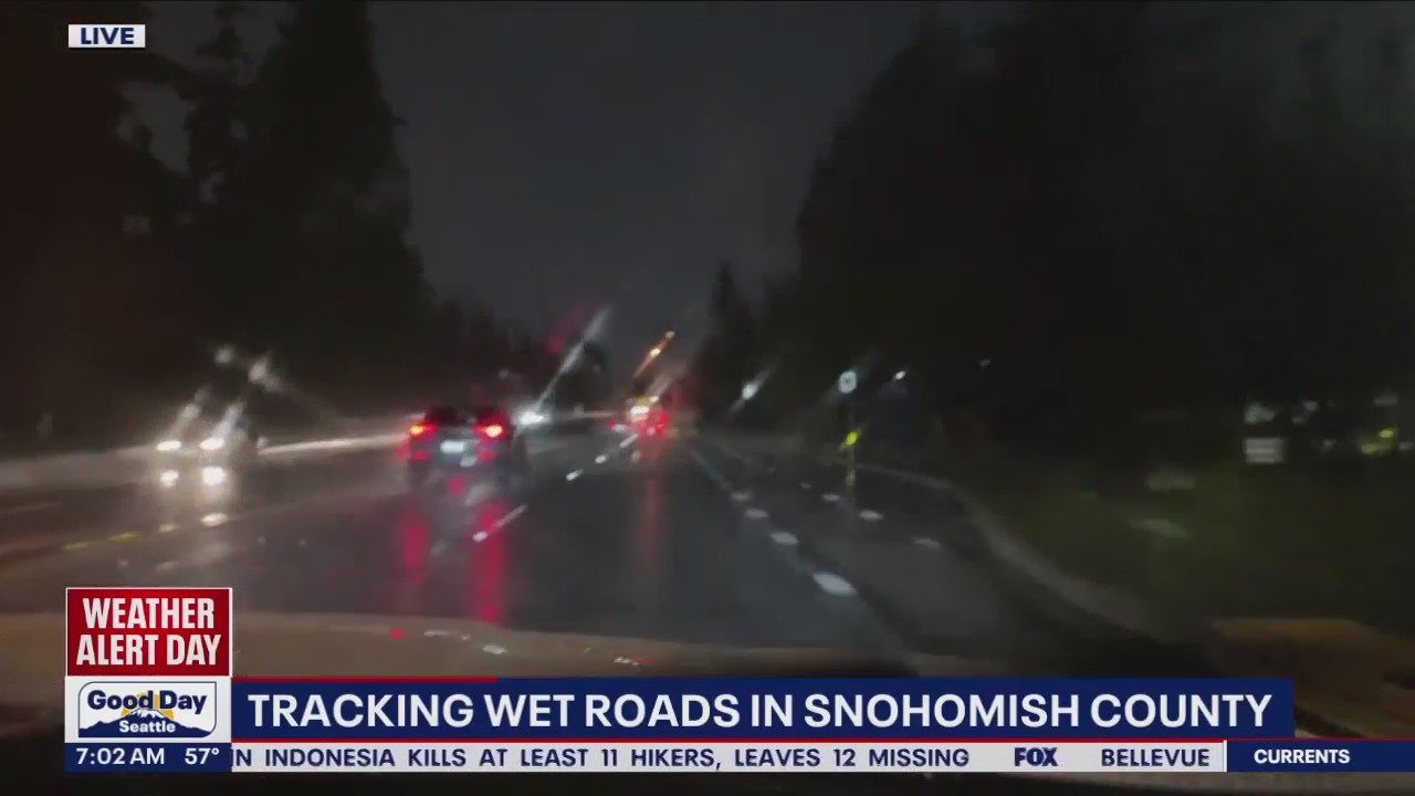 Live report: Tracking wet roads in Snohomish County | FOX 13 Seattle
